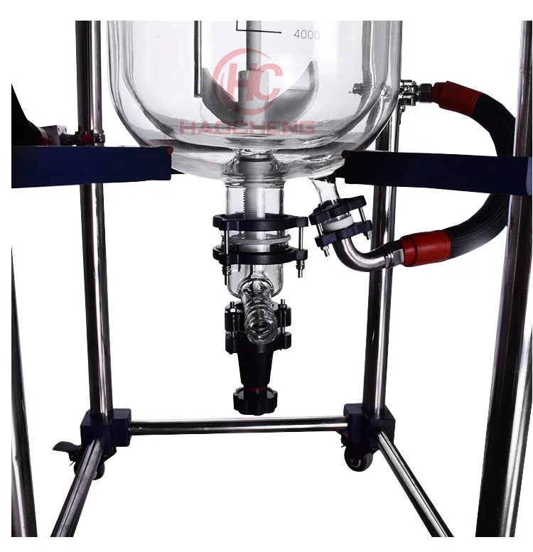 Laboratory Chemical Glass Reactor 20L Jacketed Layer Style Glass ...