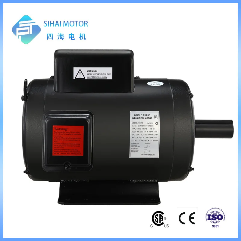 Nema Single Phase 7.5hp 3600 RPM Ac Air Compressor Electric Motor 184T ...