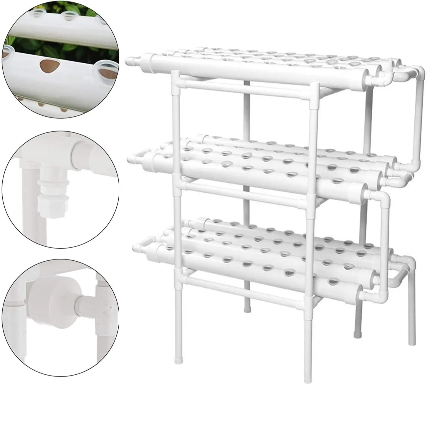 Garden Kit Farm Equipment Ebb&flow Pvc Pipe Vertical Hydroponics Grow ...