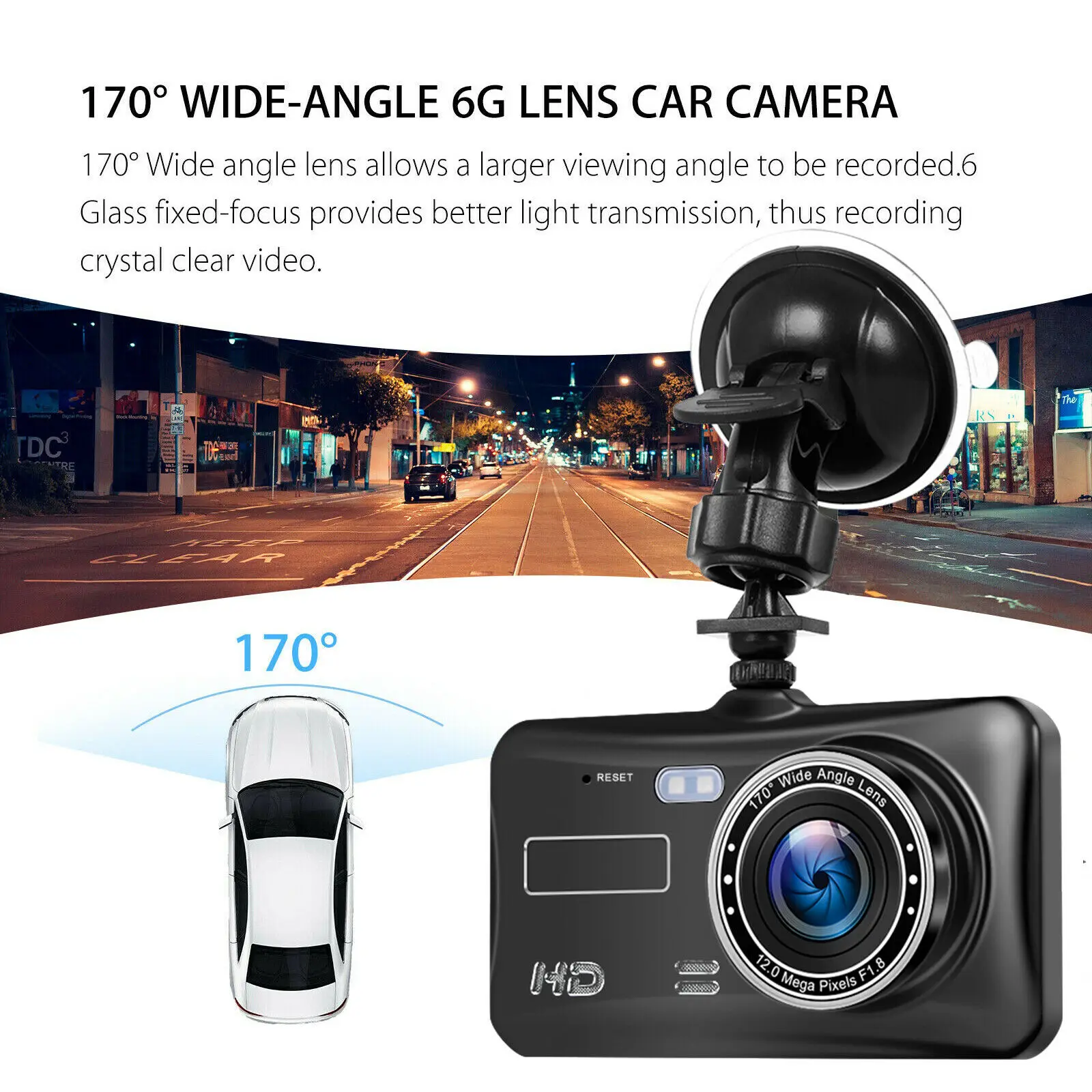 IPS Touch Screen Car DVR Dual Lens HD 1080P Dash Cam