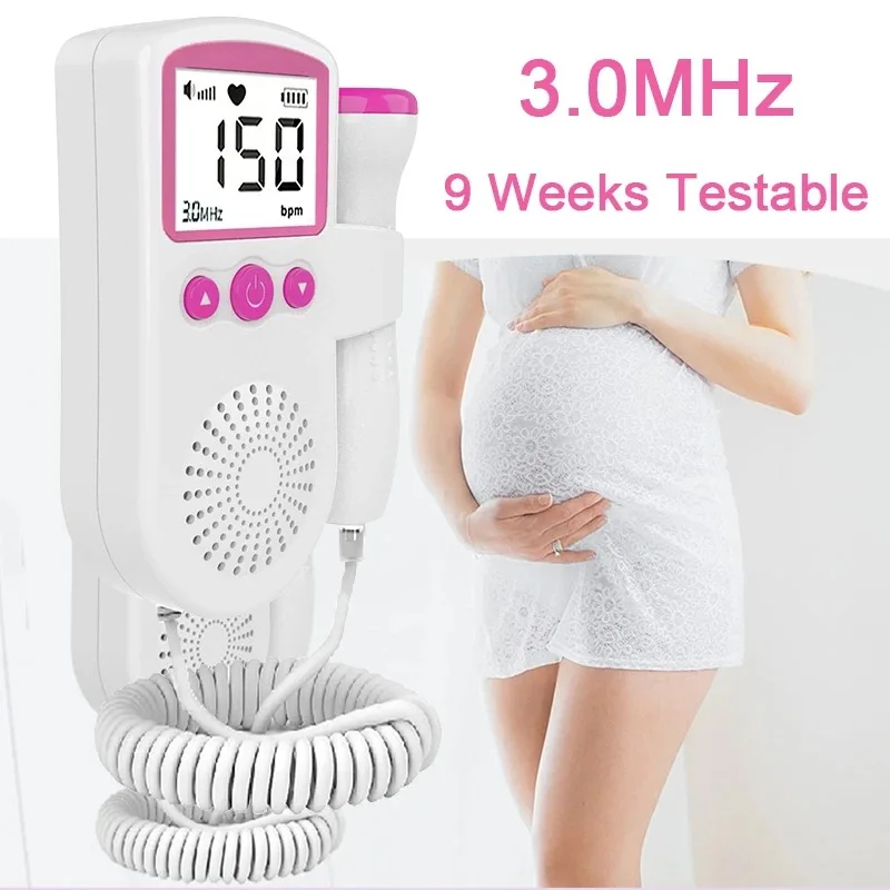 Portable Fetal Heart Monitor - Maternal Ultrasound Baby Heart Rate Detector