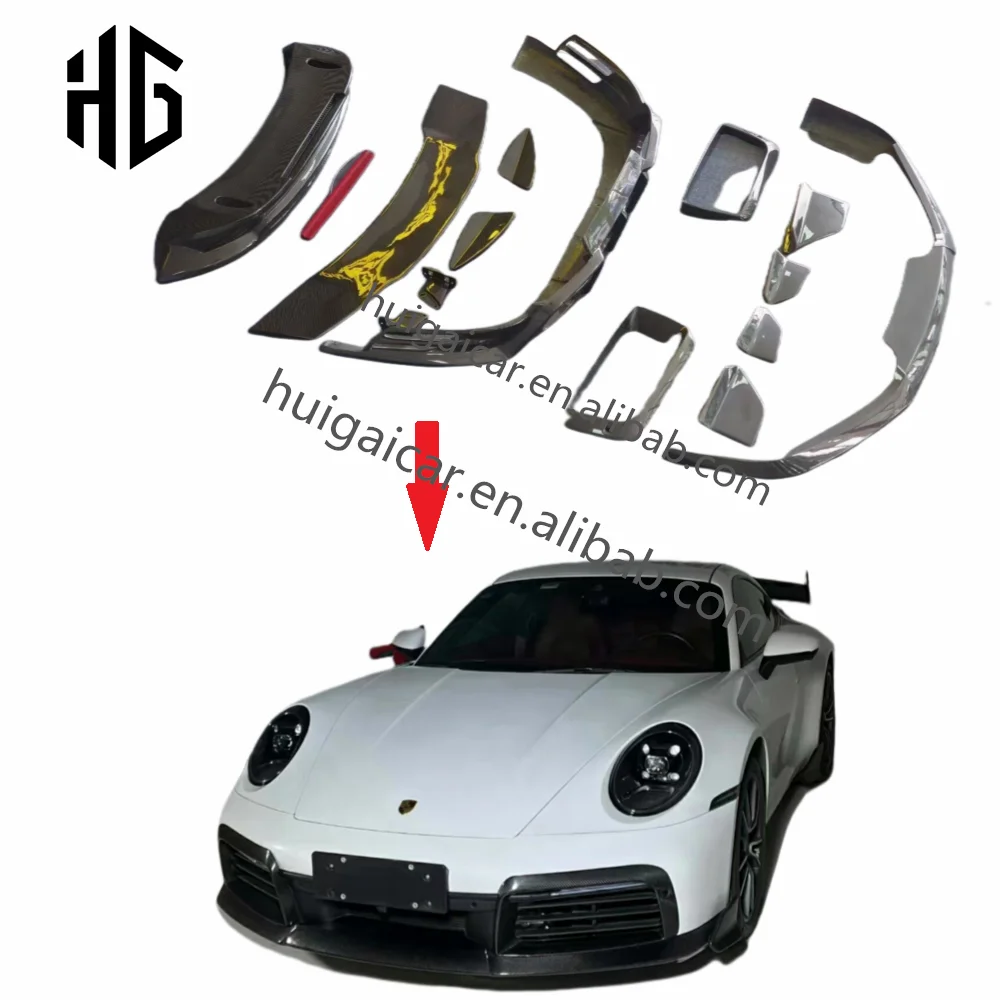 2020 New 992 Carbon Fiber Bumper Lips Rear Spoiler Side Skirts for ...