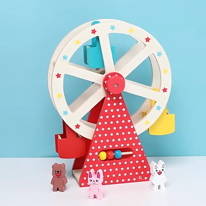 Wooden Mini 3d Ferris Wheel Set Toys Baby Early Education Sensory Games ...