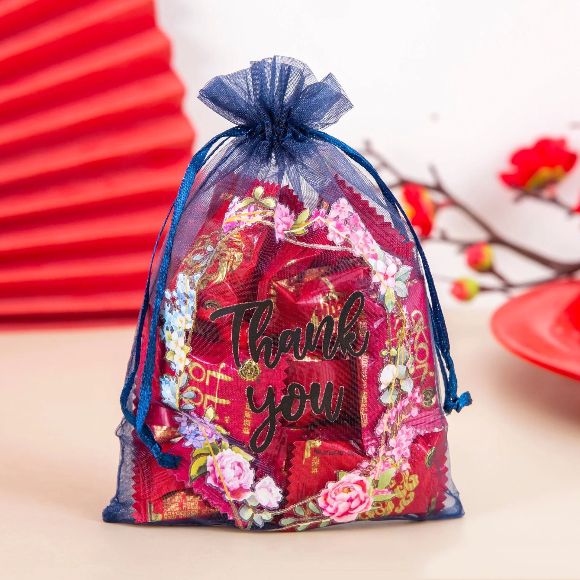 Thank You Gift Bags Wedding Sheer Organza Bags 10*14cm Thank You Bags ...