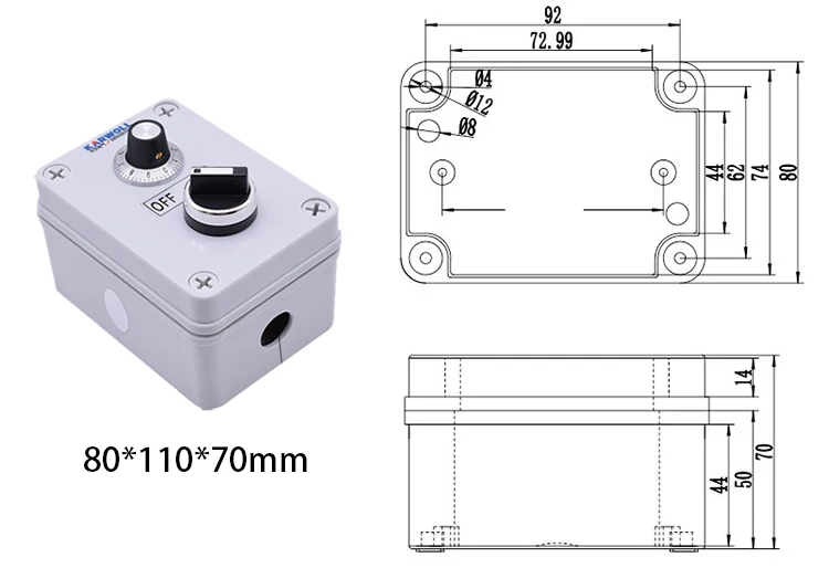 Knob Switch Box Potentiometer - Motor Speed Controller