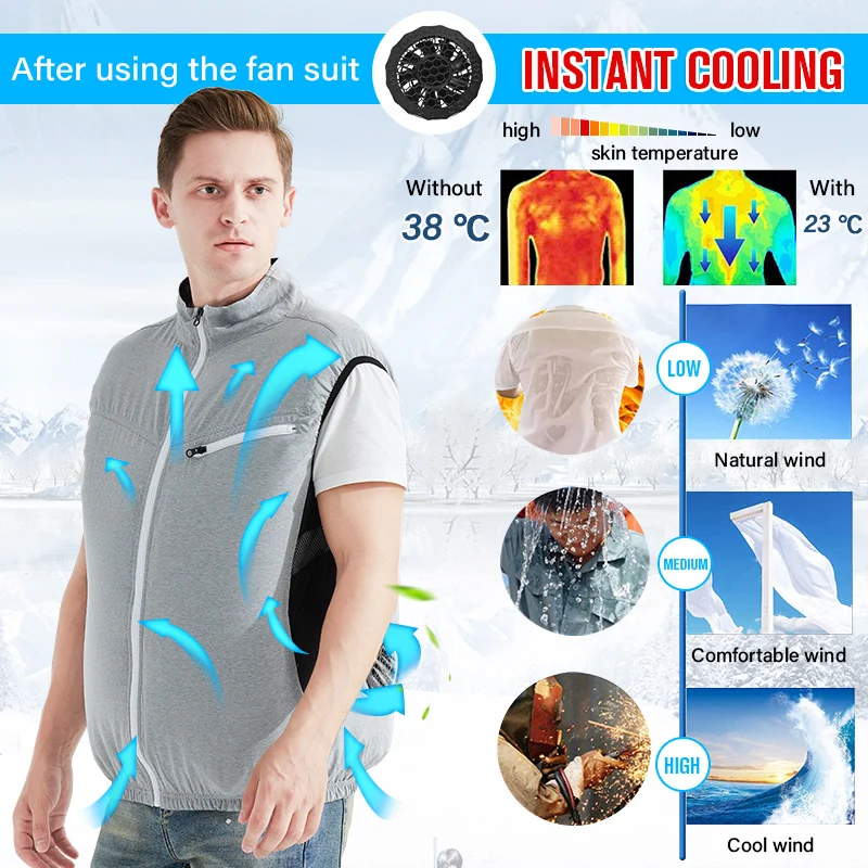 In Stock 5V 7.4V 12V Wind Gears Outdoor Cooling Fan Jacket