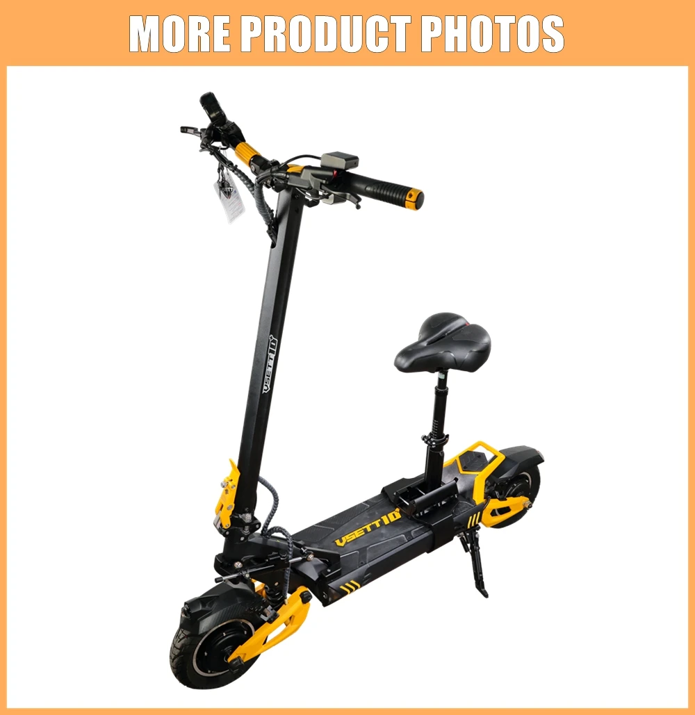 VSETT 10+ Foldable Black Scooter Saddle Kit & Accessories ODM