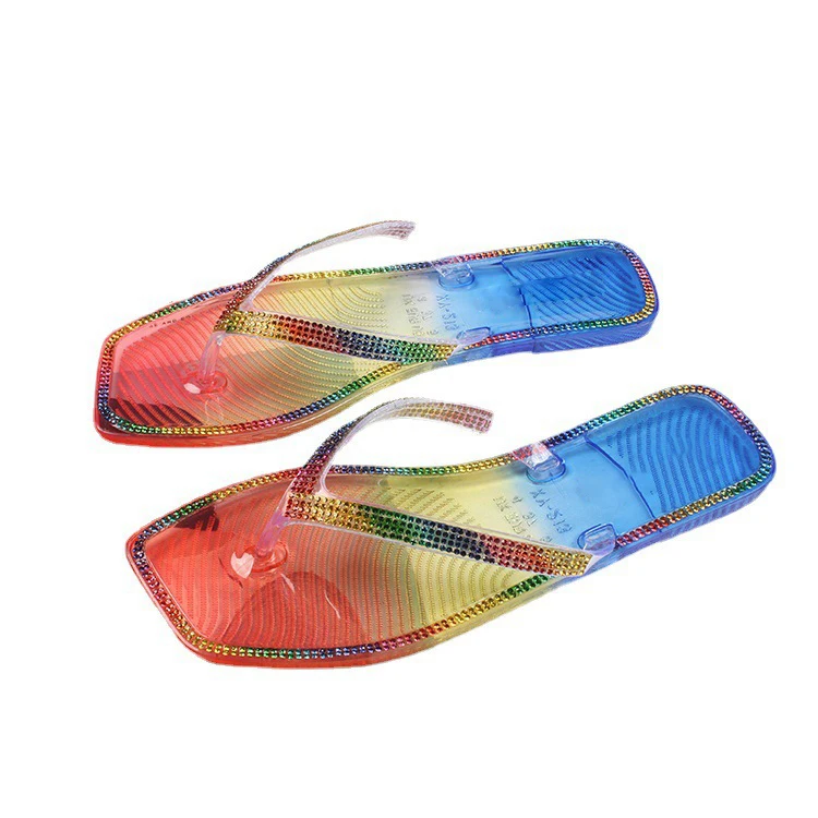Summer Women Colorful Diamonds Crystal Shoes Slippers Lady Fashion ...