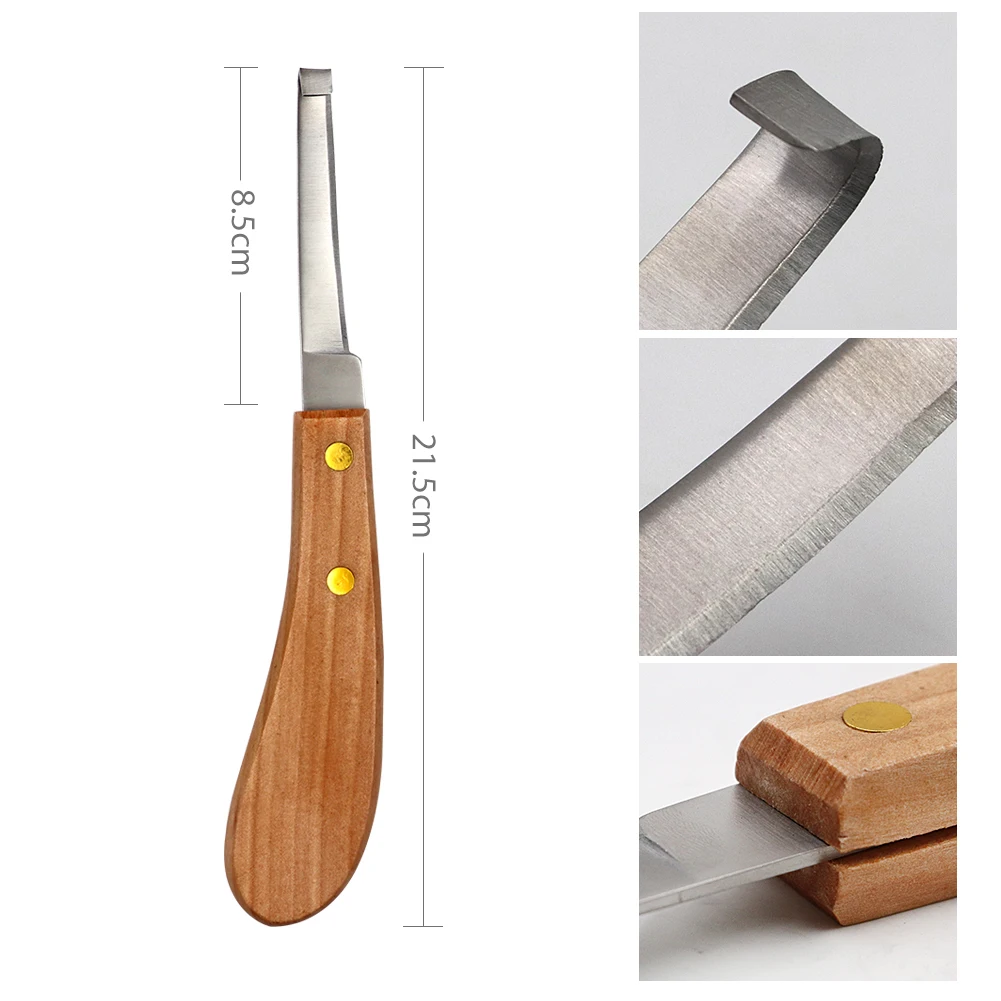 Cattle Cow Hoof Knife - Straight Cutter With Wooden Handle for ...