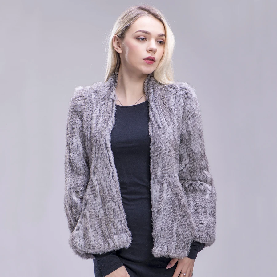 ZDFURS Australia New Genuine Colours Thick Knitted Real Rabbit Fur ...