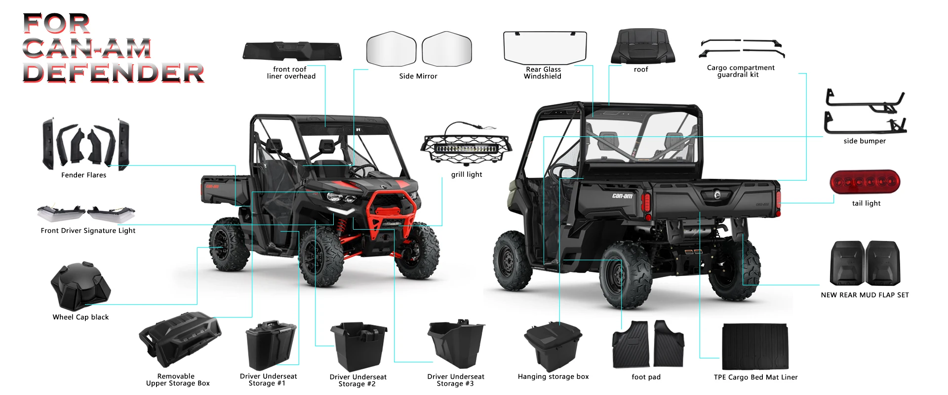 Yongjin Sport Roof Top 2-piece Combination Hard Roof Top Sun Visor For ...