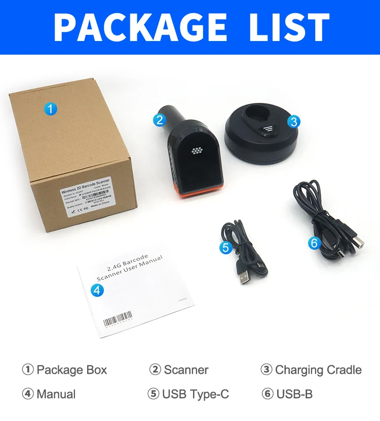 Xincode 2D QR Price Bar Code Handheld Scanner - OCR Barcode Reader