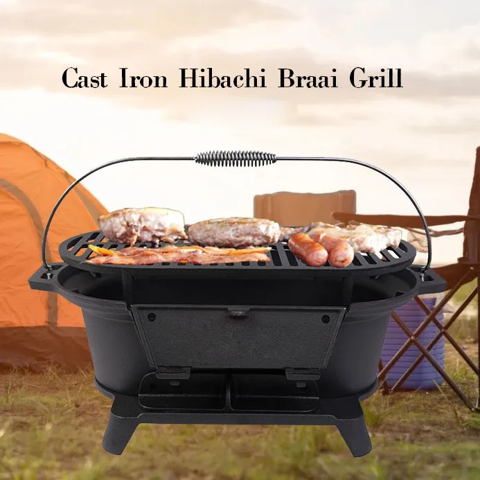 Japanese Hibachi Grill - Portable Cast Iron BBQ Stove