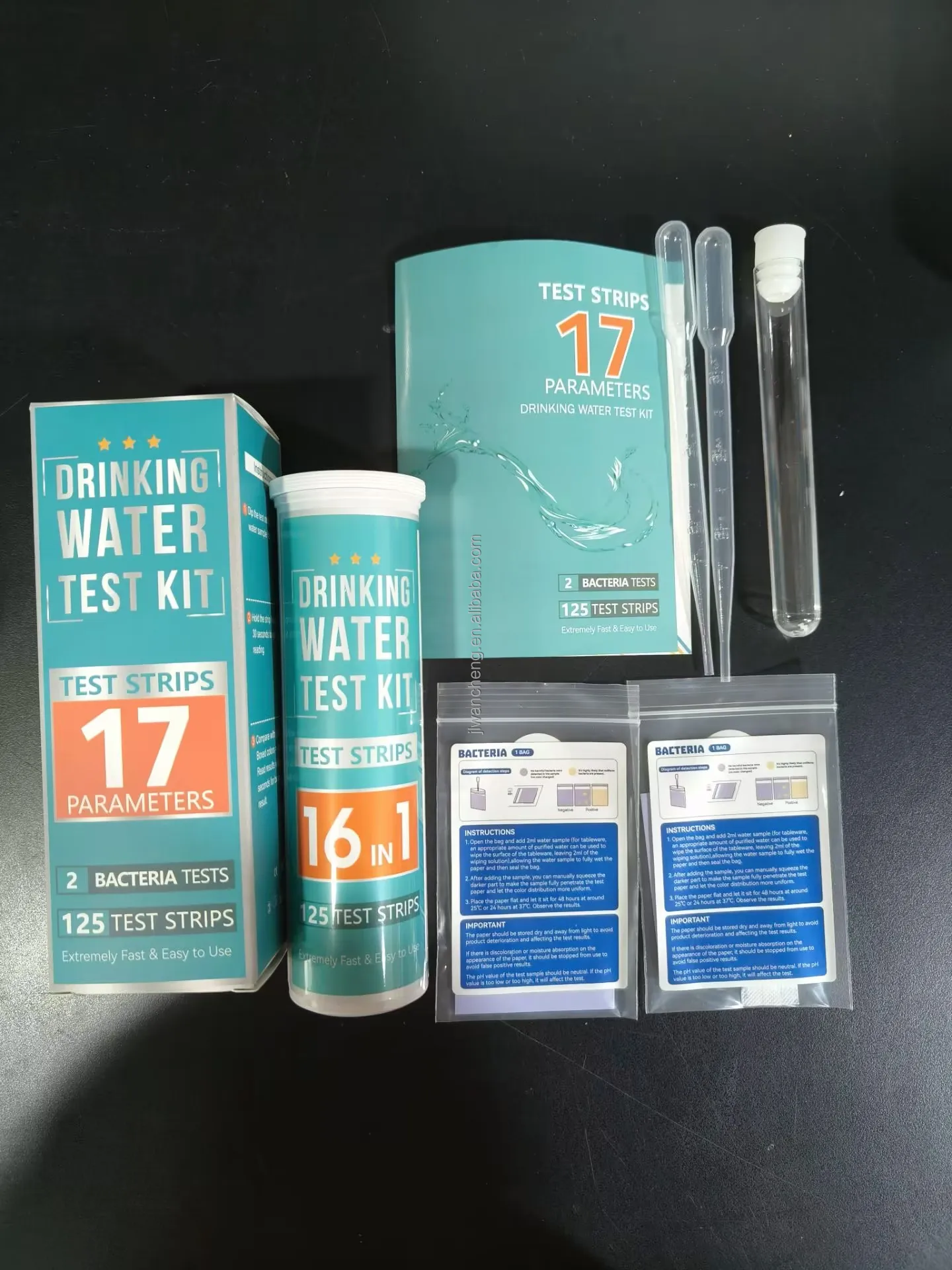 Water Quality Check 17 Items Chlorine Hardness Bacteria Test Kit For ...