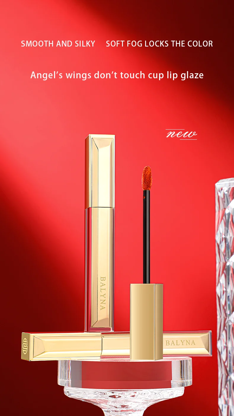Guangzhou Luxury Cosmetics Angel Wings Non Stick Lip Gloss Custom Label ...