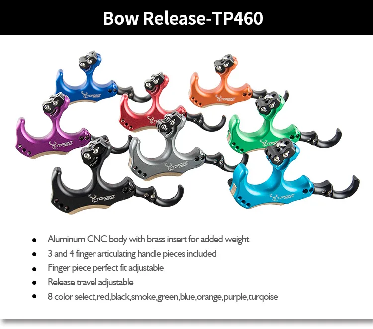 Topoint Back Tension Release TP460, 3 / 4 Fingers Level of Competition Automatic Archery Saddle ...