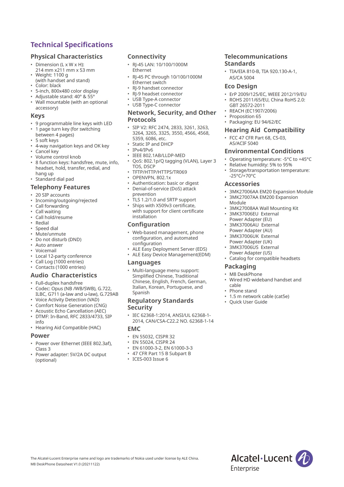 ALE Myriad Series SIP Phone DeskPhone M8 replace Yealink SIP-T53 T53W ...