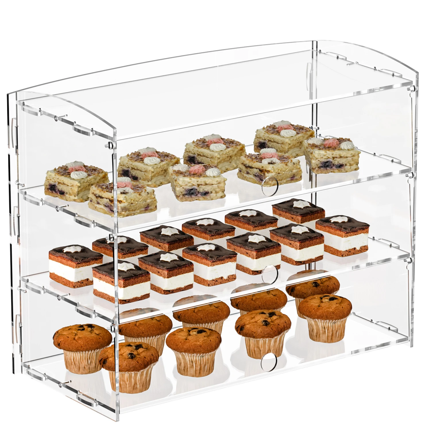 Custom Acrylic Bakery Display Case 3 Layers Pastry for Countertop ...