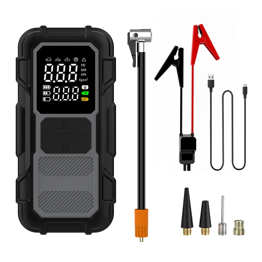 Cordless Smart Abs Car Pump Jump Starter With Tire Inflator 19mm 150psi ...