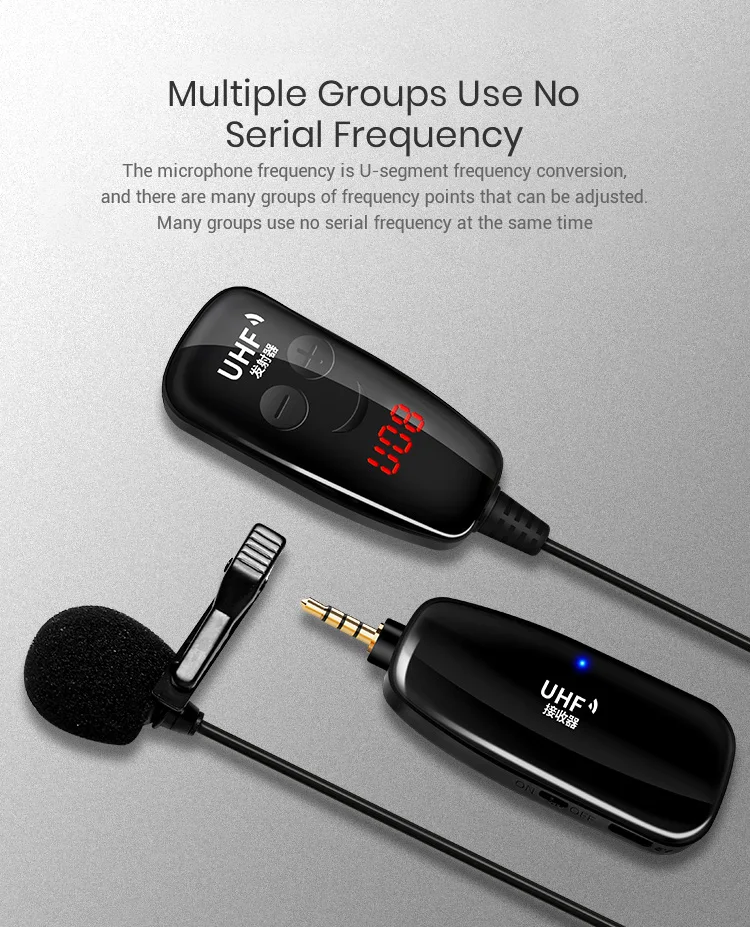 Hot Neck Walkie Talkie Throat Mic UHF Wireless Mic Lavalier Lapel Mic ...