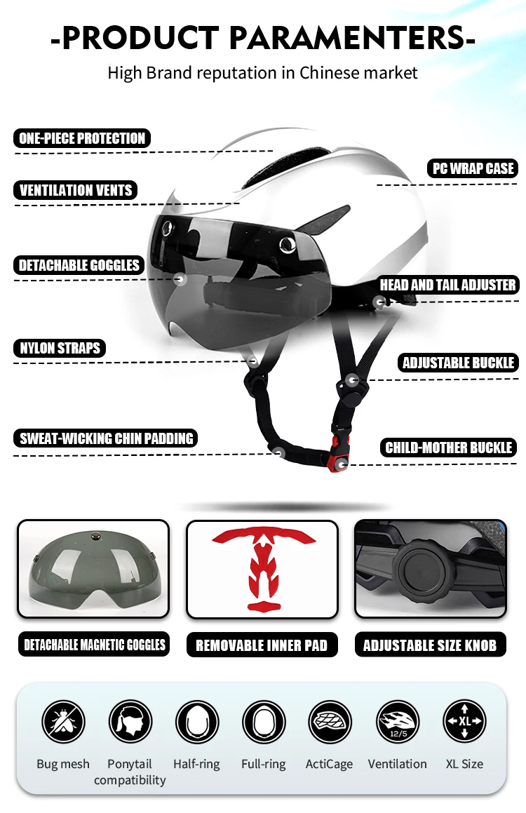 Adjustable Urban Cycling Helmet With Sun Visor Bicycle Helmet Lights ...