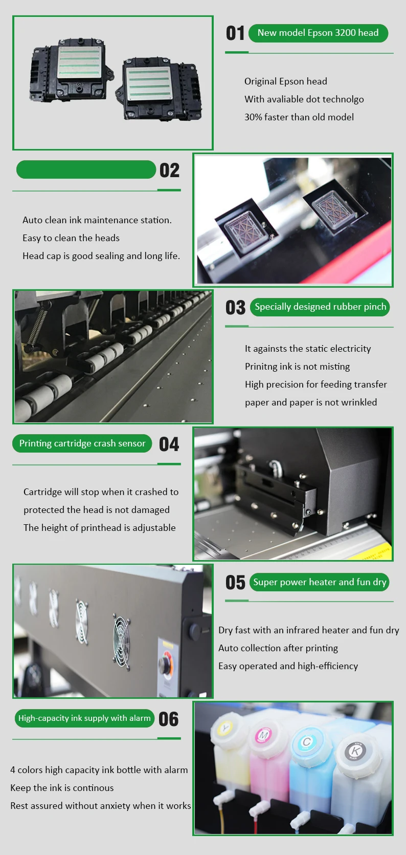 High Quality Digital Sublimation Flag Printer Machine With Double 5113 ...