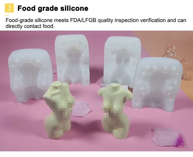 Handmade DIY Resin Female Human Body Statue Candle Making Mould 3D ...