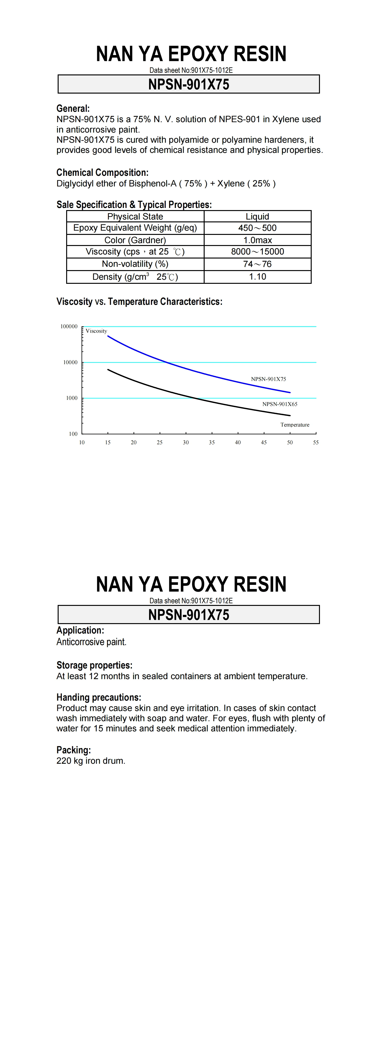 NPSN 901X75 Epoxy Resin - High Performance Liquid Adhesive