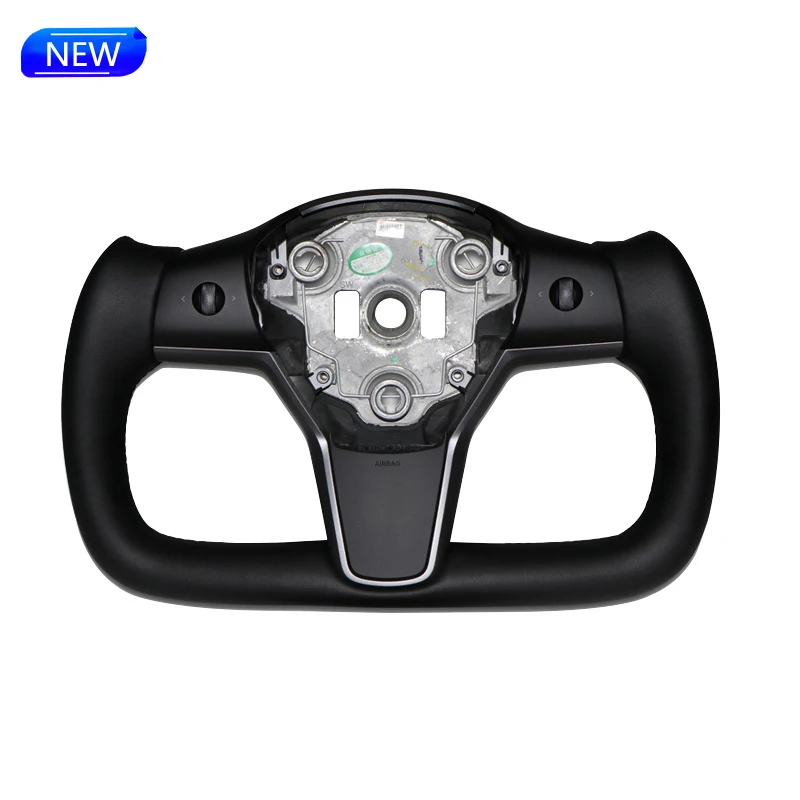 Yoke Steering Wheel Racing For Model 3 Model Y 2017-2022 Leather Carbon ...