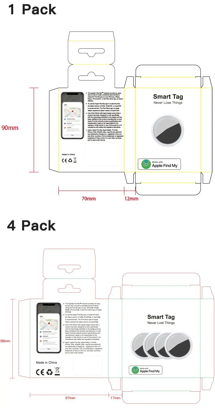 Mfi Certified Airtag Find My Smart Tag Ble Tracker Wallet Luggage Bike ...