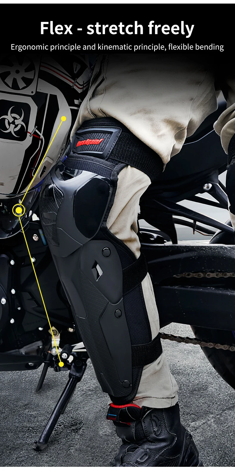 Ones Again CE2 Motorcycle Knee Pads & Elbow Pads - 4 Pieces Set