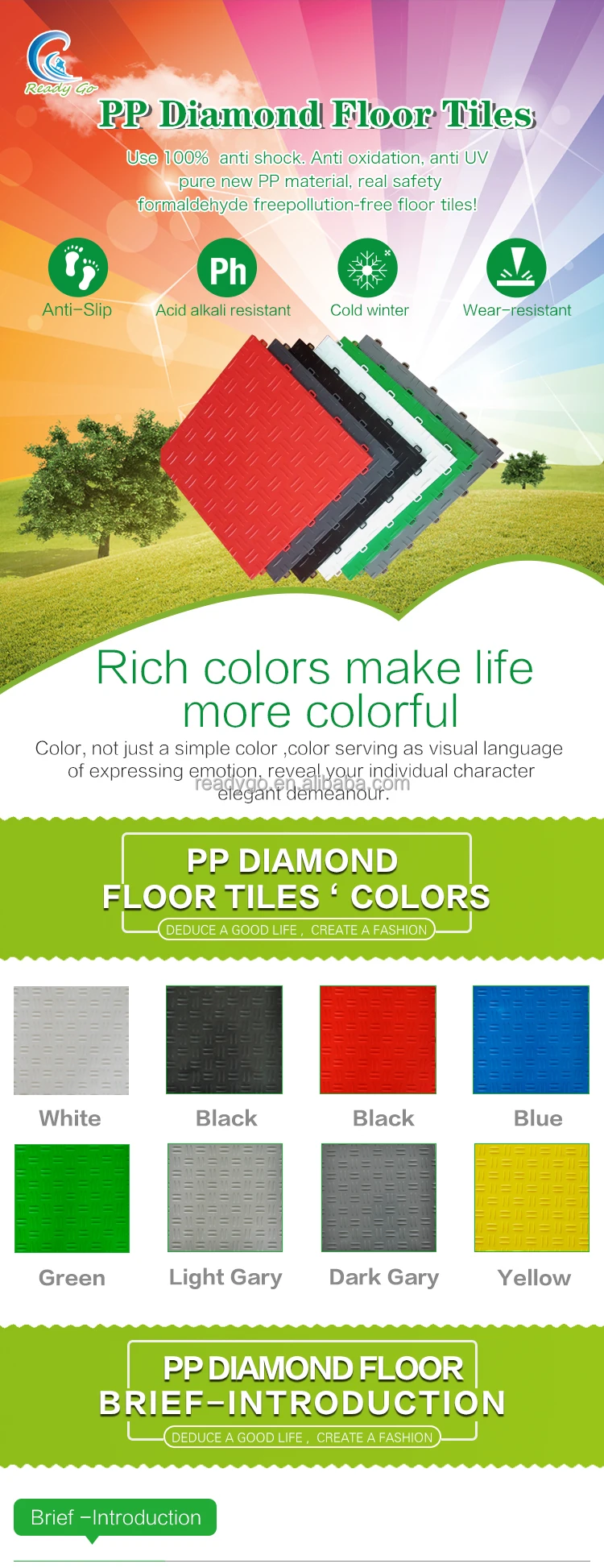 Diamond PVC Interlocking Garage Flooring - Durable & Stylish