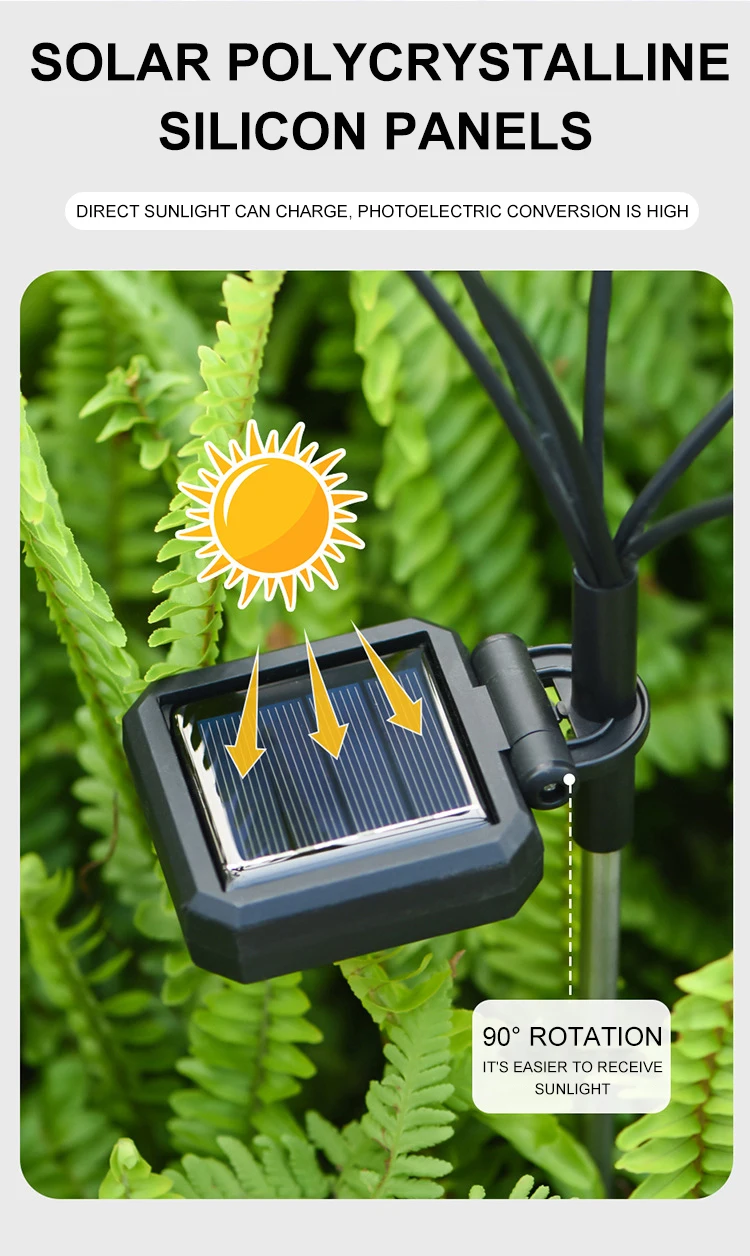 Outdoor Waterproof Rgb 6/8/10 Heads Led Firefly Garden Lamp Solar Power Firefly Lawns Garden ...