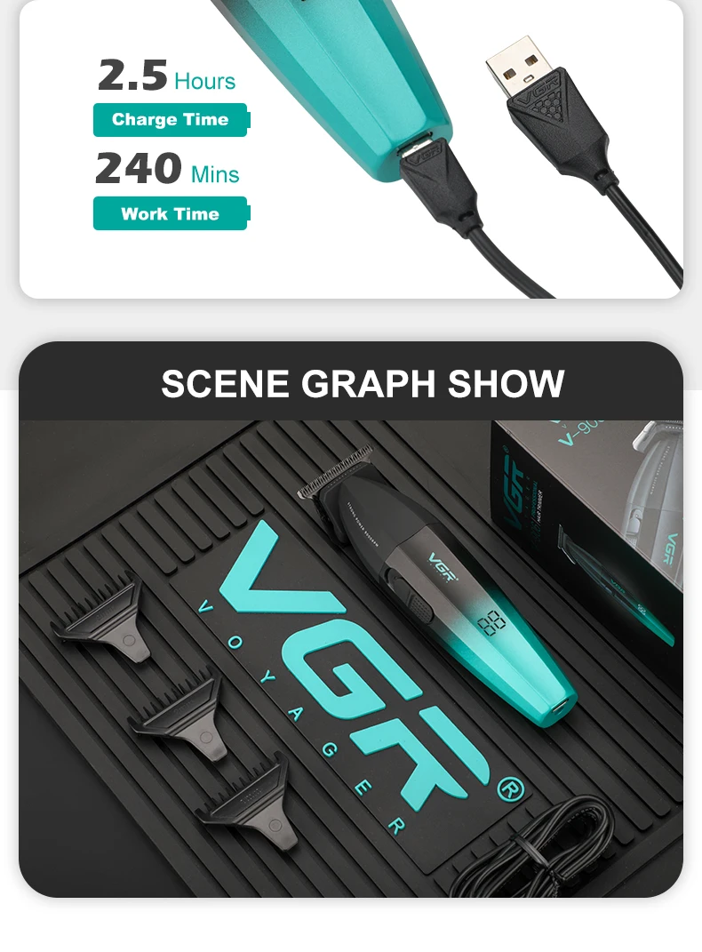 VGR V-906 Hair Trimmer - Professional, Cordless, and Durable