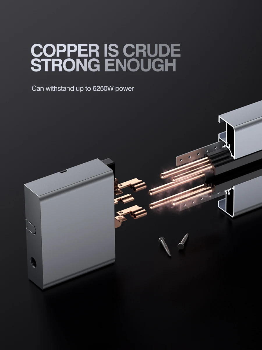 Surface Mounted Power Rail Track System British Standard Eu General Wall Mounted For Home Office