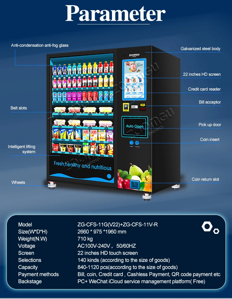 Zoomgu 24 Hours Self-service Fresh Food Supermarket Fruits Vegetable ...
