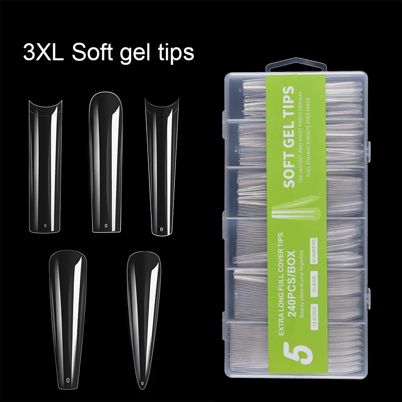Wholesale Nail Supplies 12sizes Extra Long Gel Nail Tips 240tips French ...