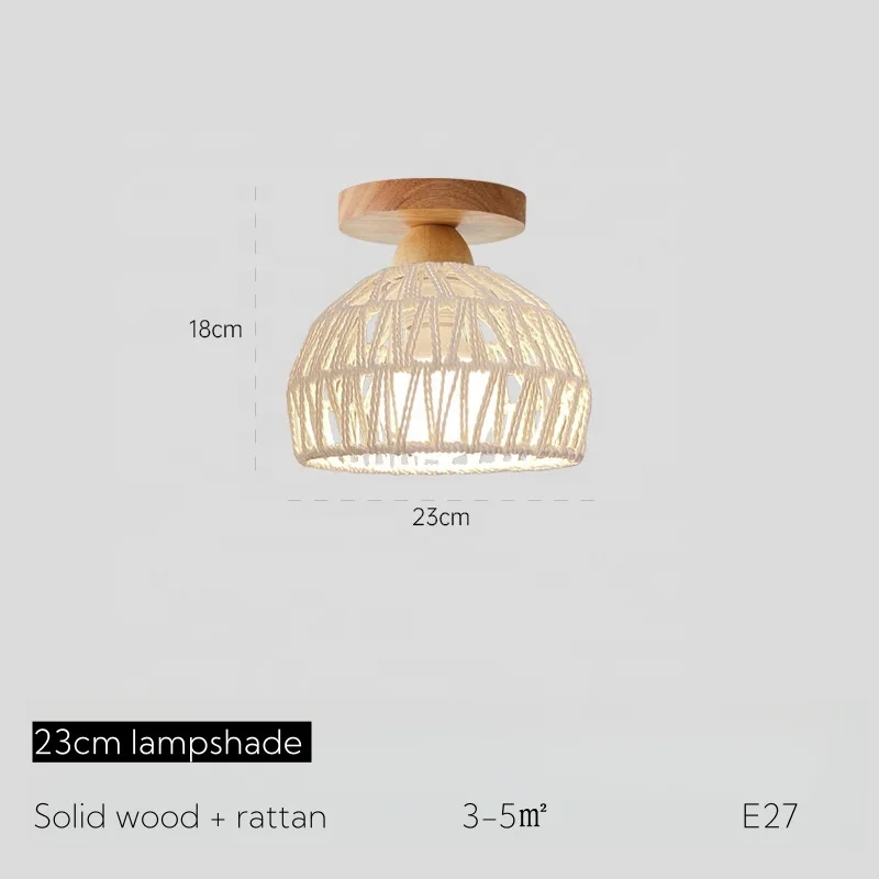 Japanese Rattan Ceiling Lights Rattan Art Retro Corridor Hallway Porch ...