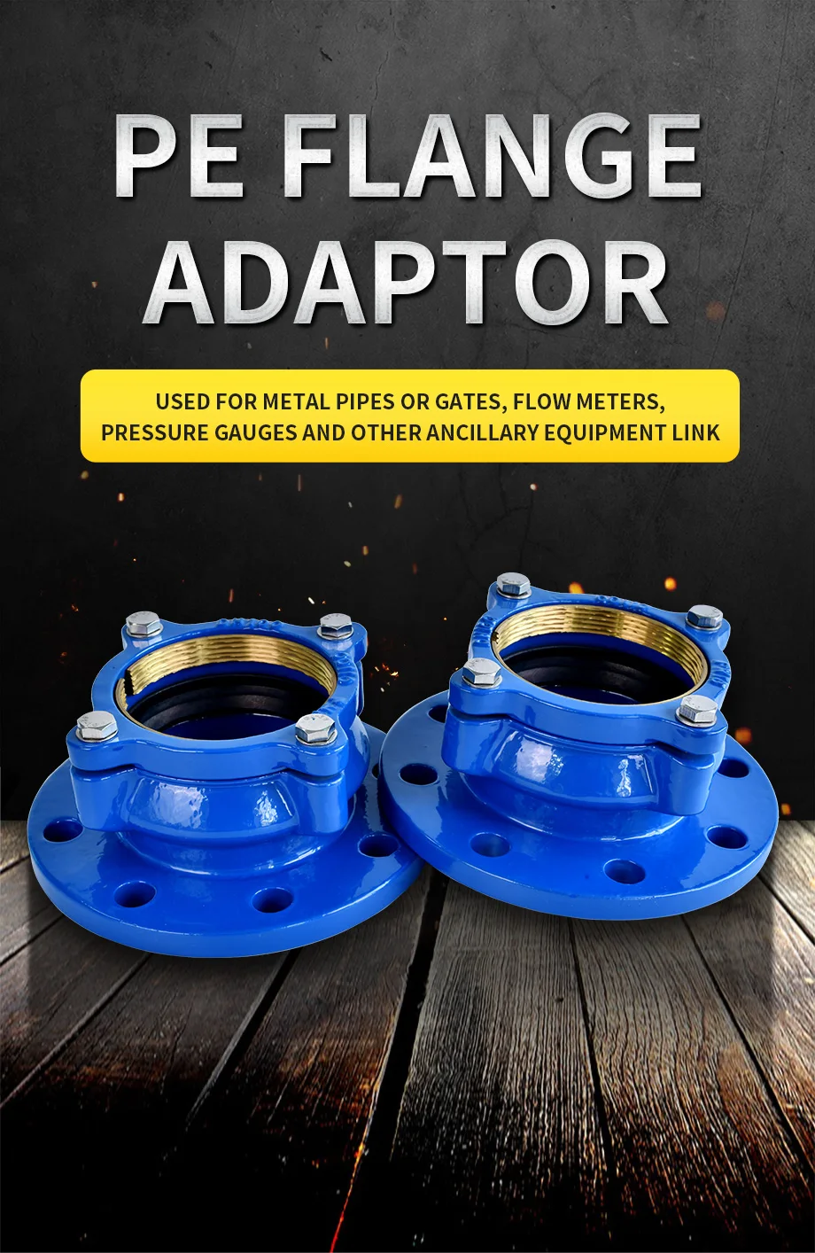 Dn50-dn300 Ductile Iron Restraint Flange Adaptors For Pe Pipe - Buy Flange Adaptors flange ...