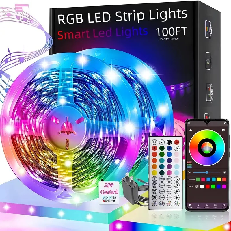 5050 Rgb 5v Flexible Kit Usb Led Strip 24 Key Ir Remote Controller And ...