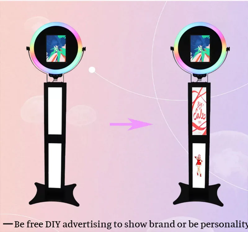 Ring Light Led Photo Booth Kiosk for 9.7-12.9" Ipad Photo Booth Tablet ...