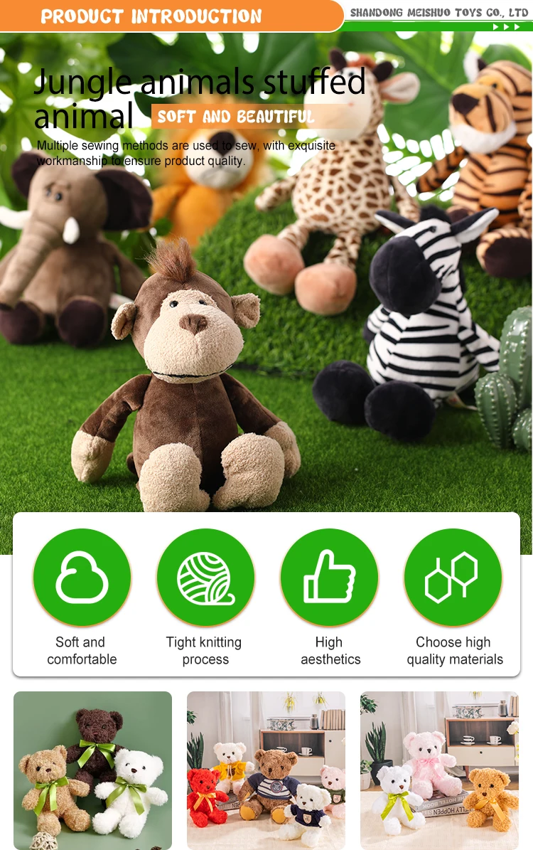 Forest Animals Zoo Safari Jungle Plush Toys Wedding Suitable Lion ...