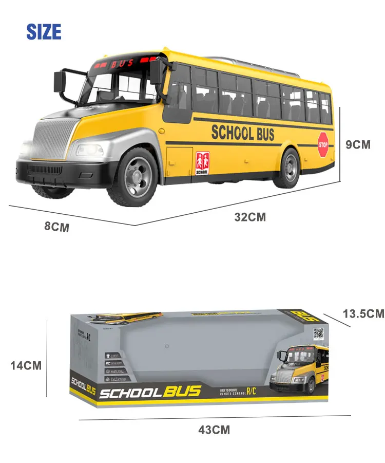 Remote Control School Bus Toy 2.4GHz 4 Channels - Full Function RC ...
