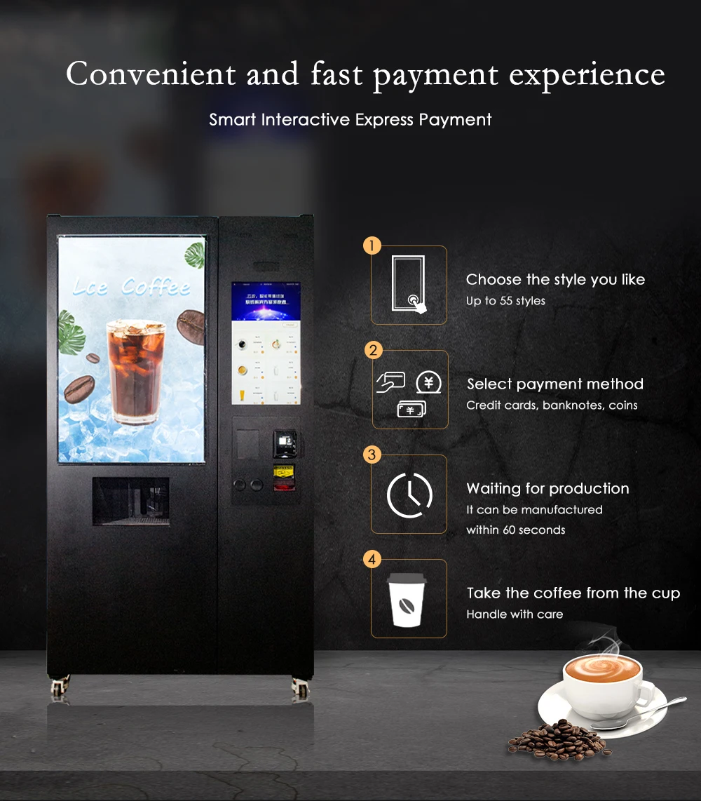 Self-selling Commercial Robot Arm Coffee Vending Machine Fully ...