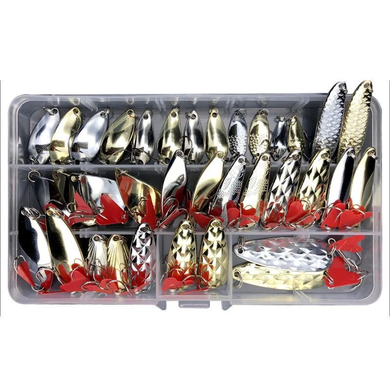 35pcs Metal Spinning Complex Lure Kit Fishing Spoon Lure Bag Wholesale ...