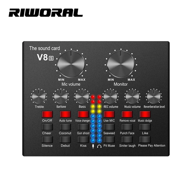 V8s Best Seller V8 Sound Cards Audio Interface Audio Sound Mixer Voice ...