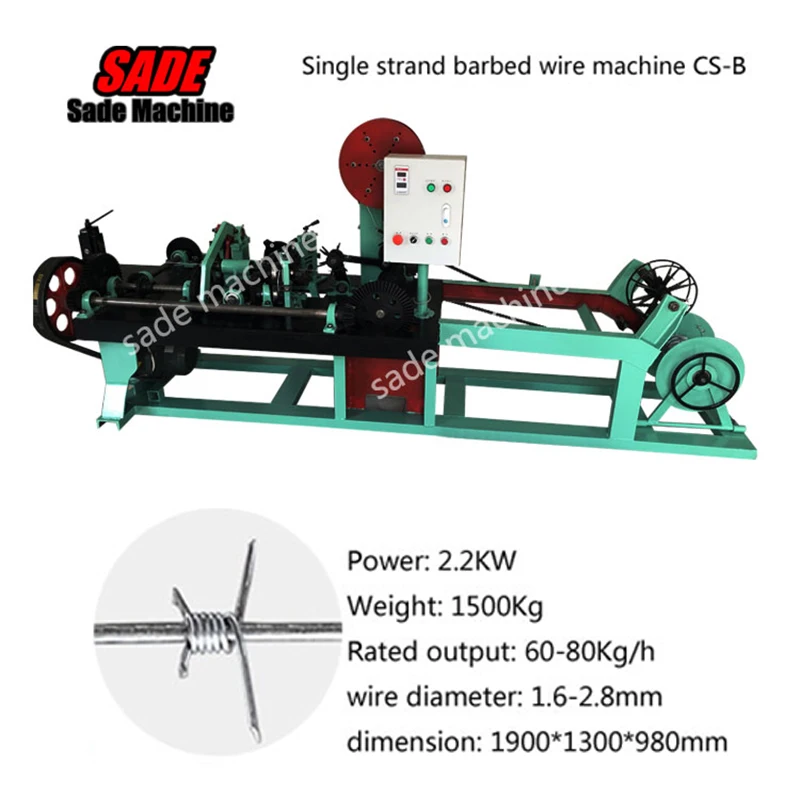 CUSTOMIZED CS-B BARBED WIRE MACHINE HOT POPULAR Single and Double ...