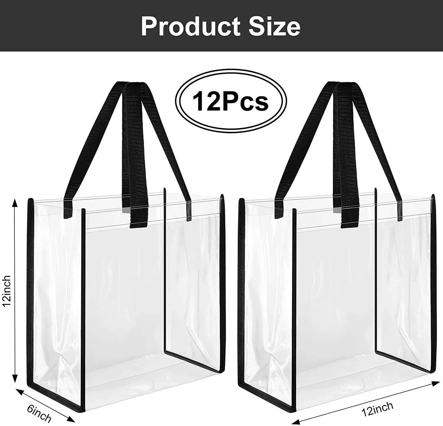 Blank Customized Pvc Bags Stadium Approved Clear Tote Bags Clear See ...