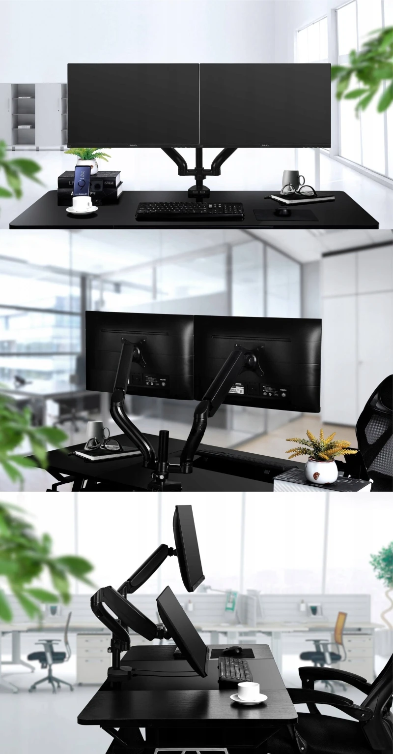Multi Monitor Mount Arm Dual Adjustable Monitor Arm For 10-24 Inch ...