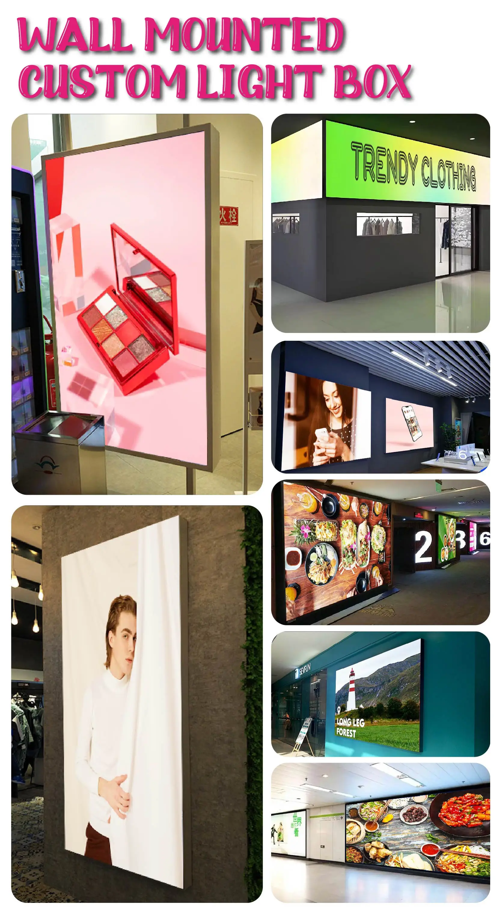 Advertising Led Menu Board Uv Soft Film Light Box Profile Led Wall ...